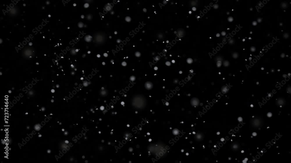 Dust particles floating in the air with dark background. 3d loop ...