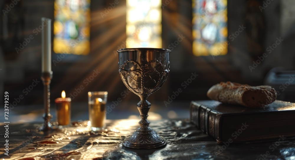 Divine Communion: Holy Eucharist and Christian Symbolism Illustration ...