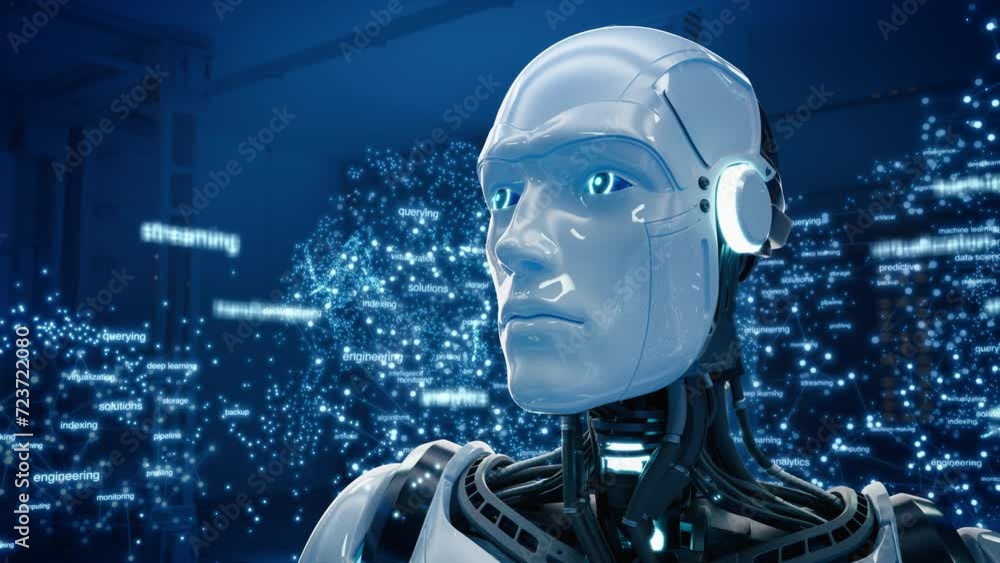 Artificial Intelligence Full Size Robot Working on Deep Machine ...