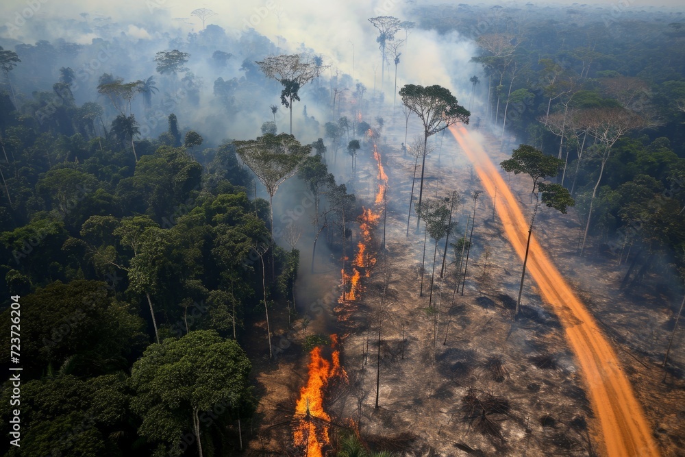 Amazon rainforest fire forest destruction deforestation ecological ...