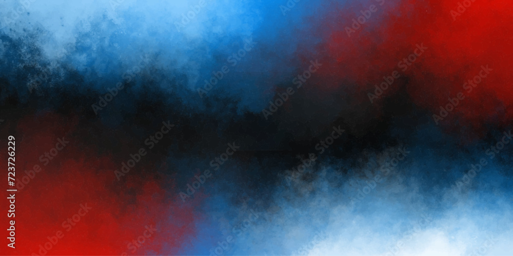 Blue Red Black realistic fog or mist soft abstract background of smoke ...