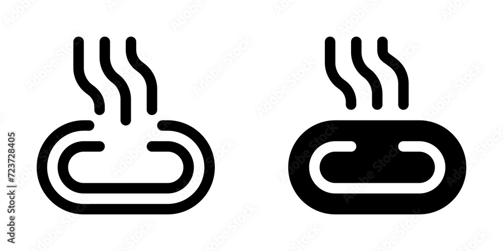 Editable hot spring, steam vector icon. Wellness, spa, relaxation. Part ...