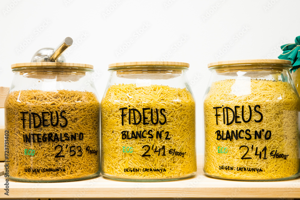 Self service bulk organic food. Eco-friendly zero waste shop. Small ...