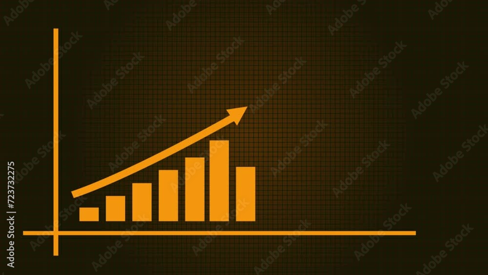 Digital income growth chart graph made in technological style on hi ...
