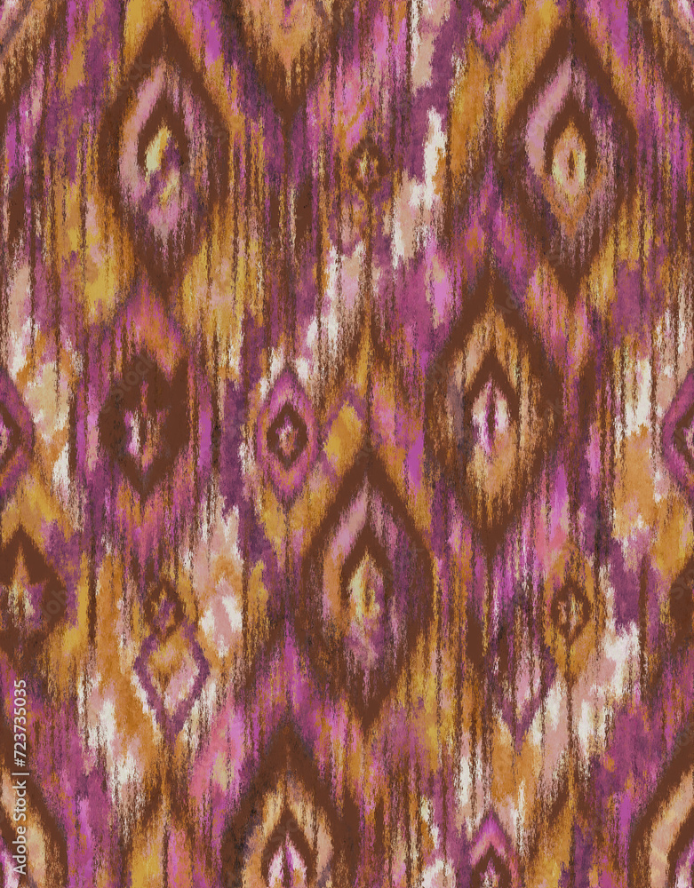 Seamless Multicolour textured African Rug Pattern white Background ...