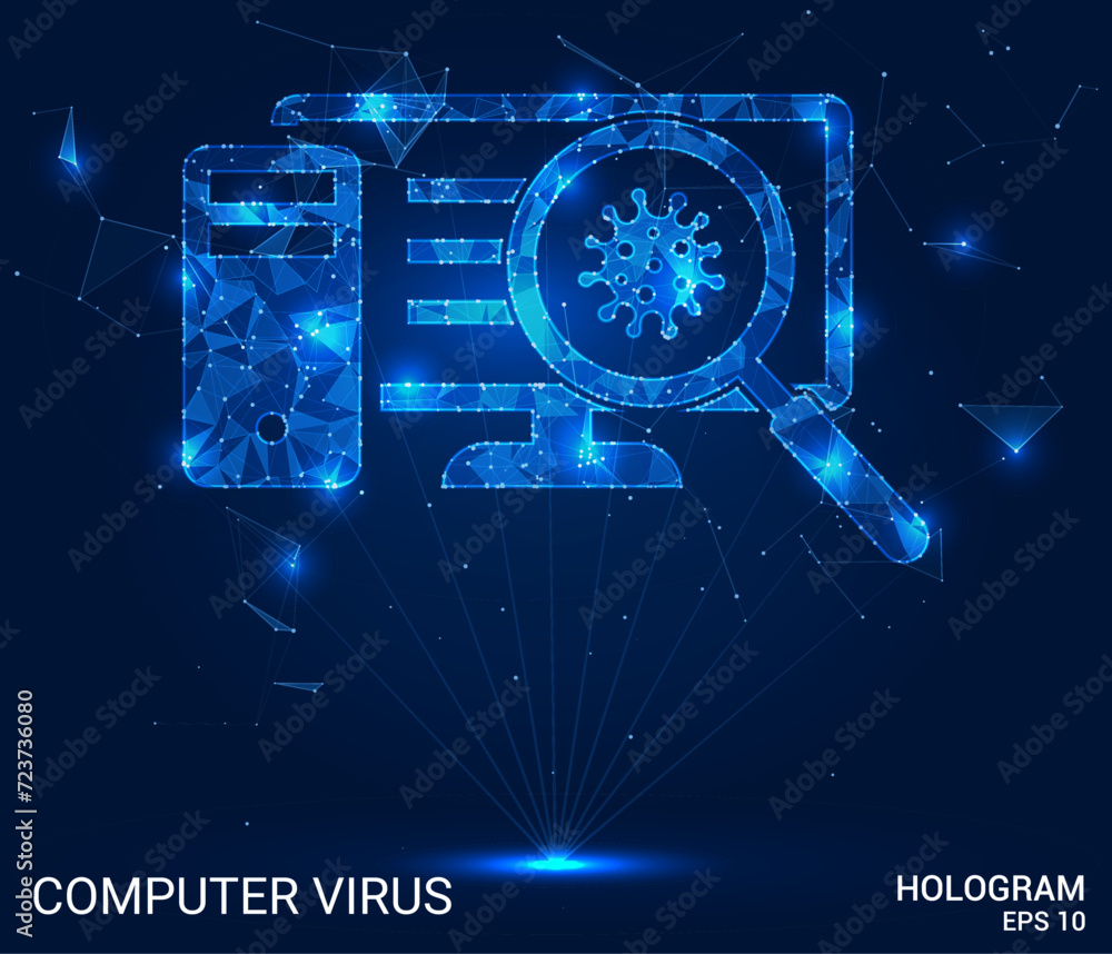The hologram is a computer virus. Hacking from polygons, triangles of ...