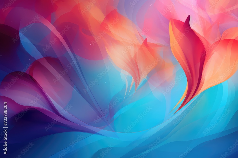 Colors of April, abstract background with watercolors in blue, orange ...