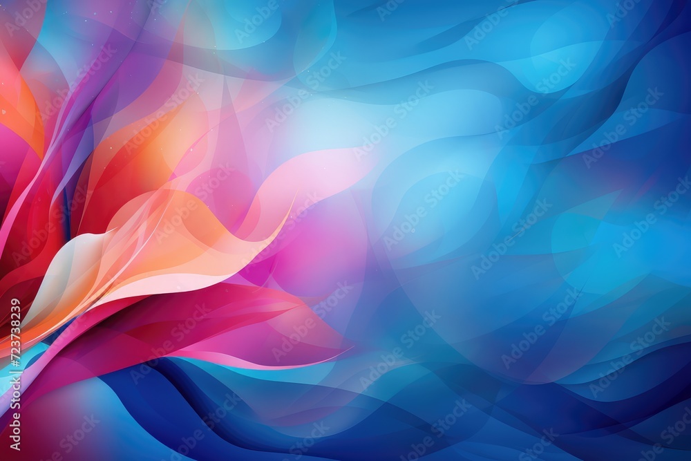 Colors of April, abstract background with watercolors in blue, orange ...