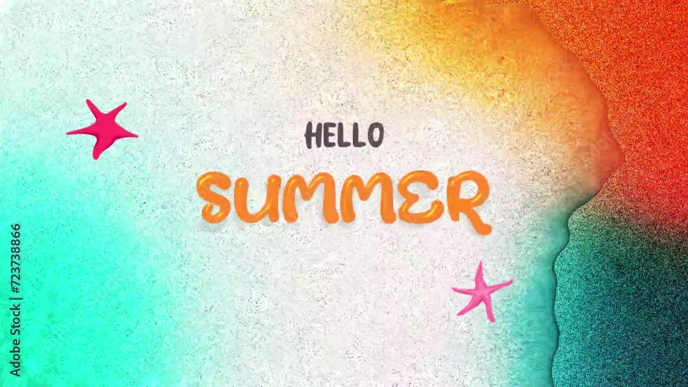 welcome summer. Animated summer illustration with scenes of flowing ...