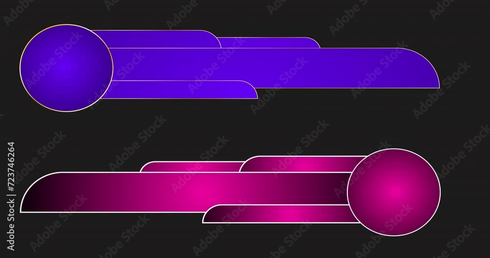 4K Fancy lower third pack in an alpha channel. Cool-designed pink and ...