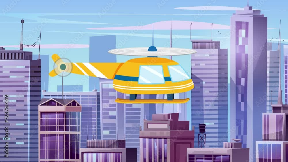 Cartoon Helicopter Animation. An animated video of a cartoon helicopter ...