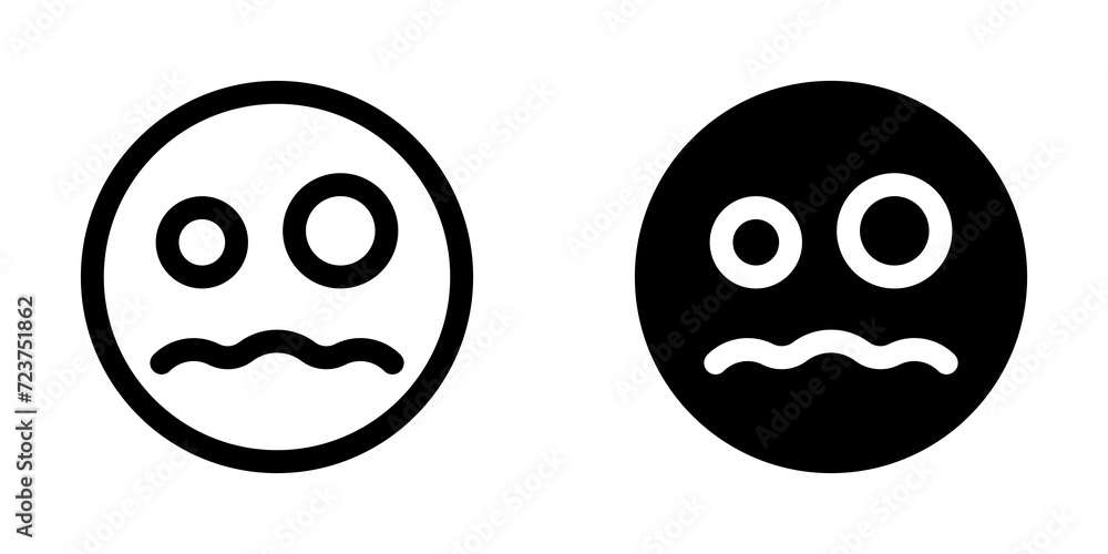 Poster Editable scared face expression emoticon vector icon – Wall Art ...