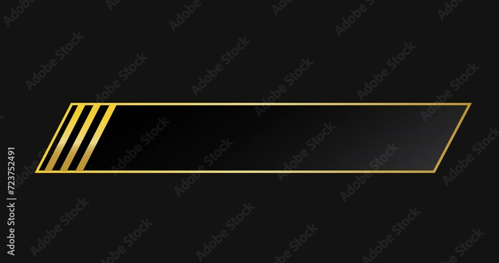 4K Fancy lower third in an alpha channel. Cool-designed golden lower ...
