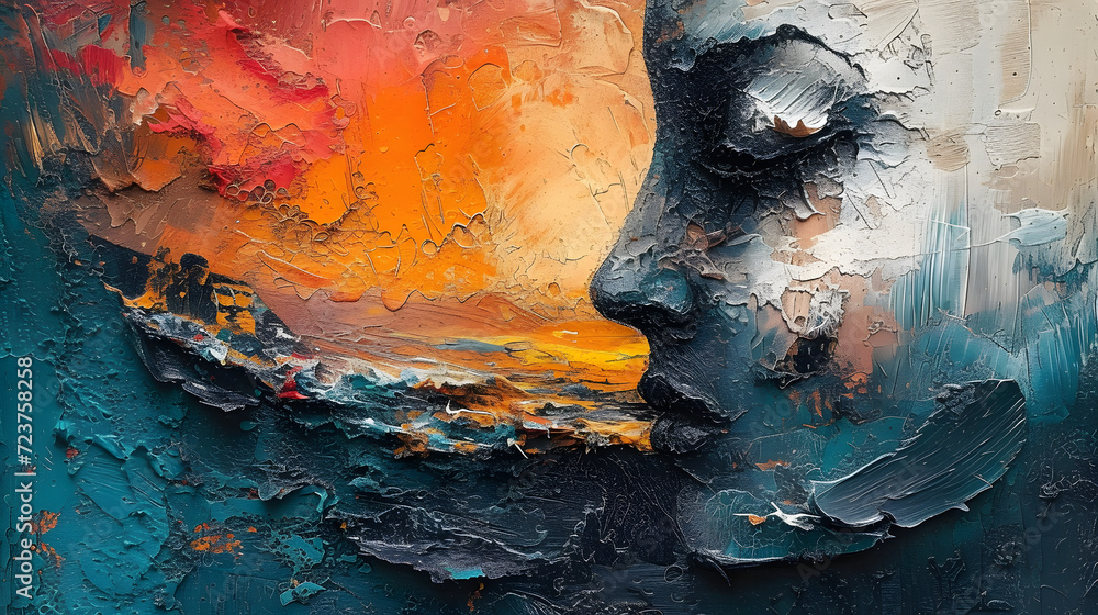 drepression and anxiety heavy burden abstract art Stock Photo | Adobe Stock