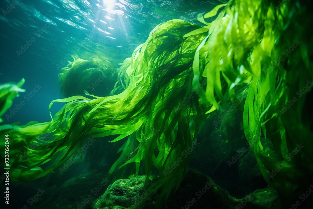 realistics seaweed is turned into a beautiful backdrop in underwater ...