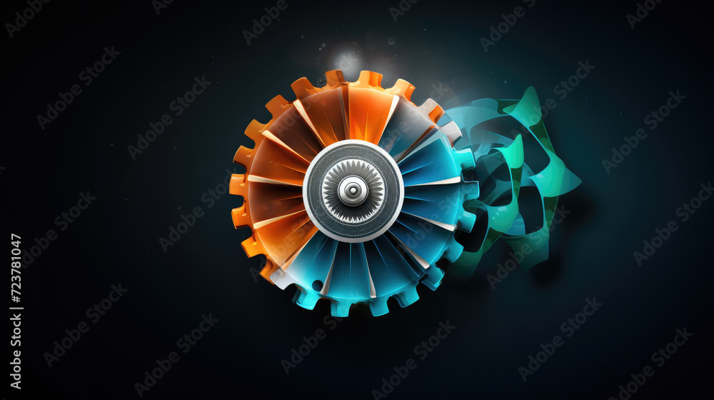 Green, navy blue, kesari saffron color, India flag symbol, abstract ...