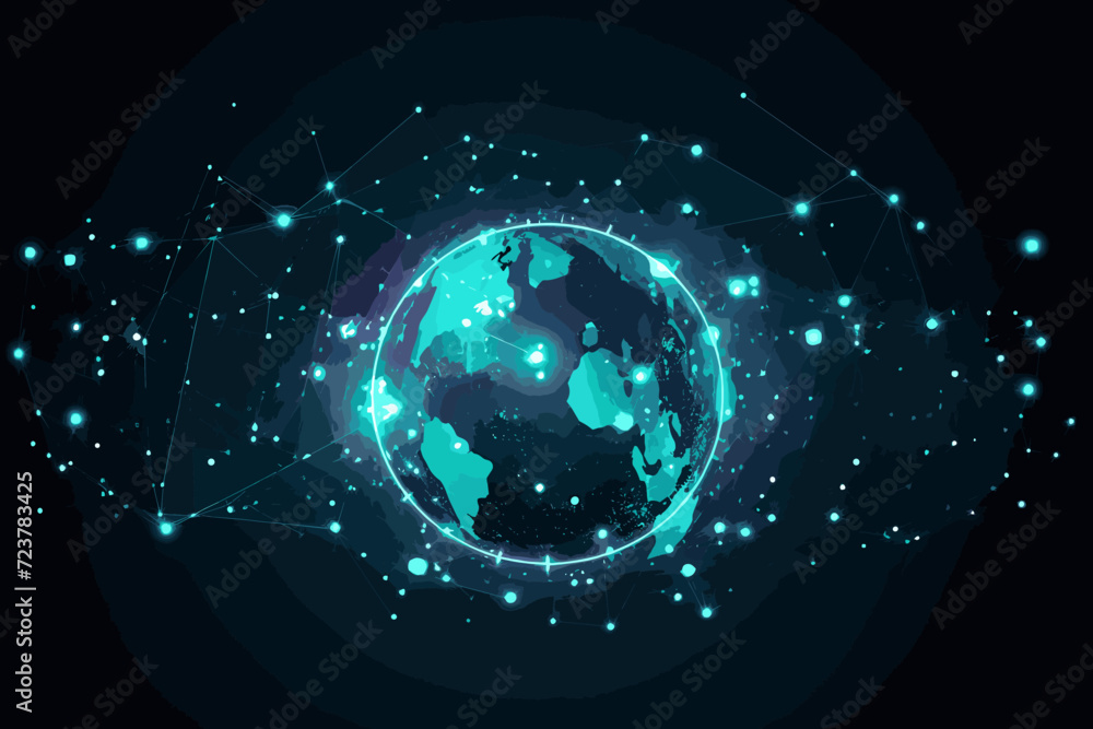 Vecteur Stock Global Connectivity and Digital Transformation Concept ...