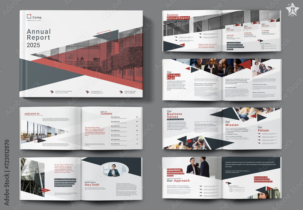 Annual Report Landscape Stock Template | Adobe Stock