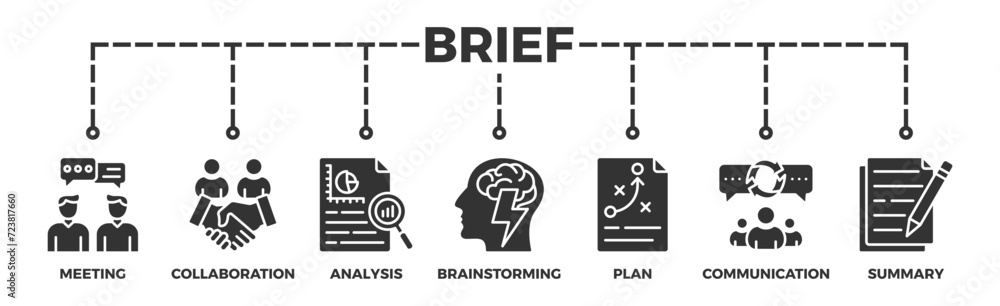 Brief banner web icon vector illustration concept for a briefing of ...