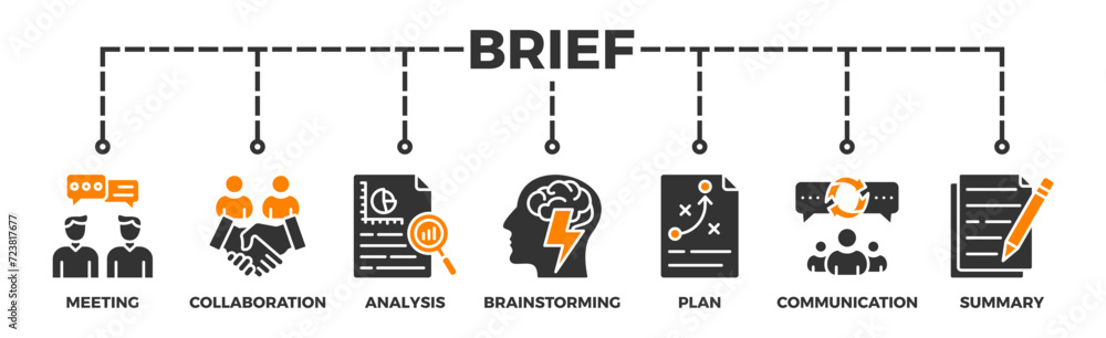 Brief banner web icon vector illustration concept for a briefing of ...