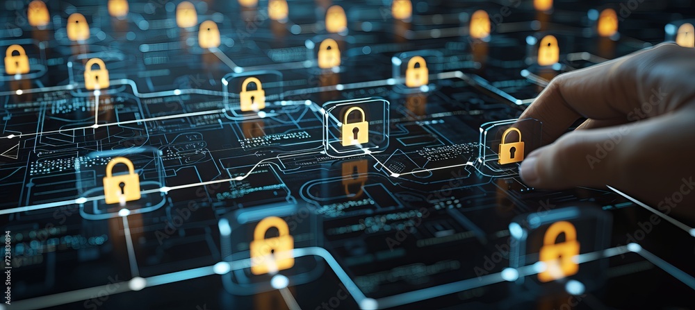 Secure end to end encryption connection icon with dynamic composition ... Secure end to end encryption connection icon with dynamic composition ...
