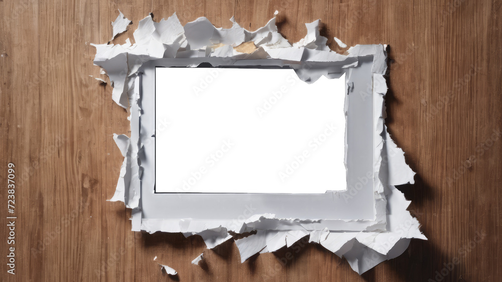 Torn paper and photo picture frame PNG, roller, and paint, Torn paper ...