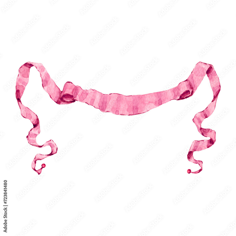 Watercolor vintage pink banner clipart Illustration Stock Illustration ...