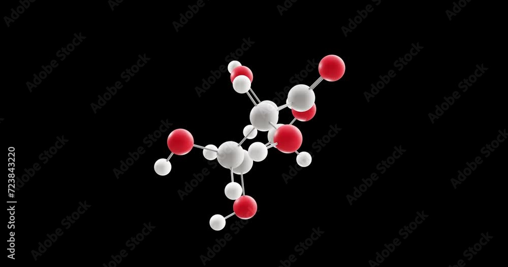 Vidéo Stock Glucono delta-lactone molecule, rotating 3D model of ...