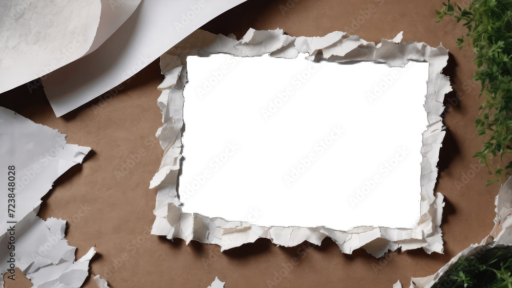 Torn paper with hole, Torn paper and photo picture frame PNG, roller ...