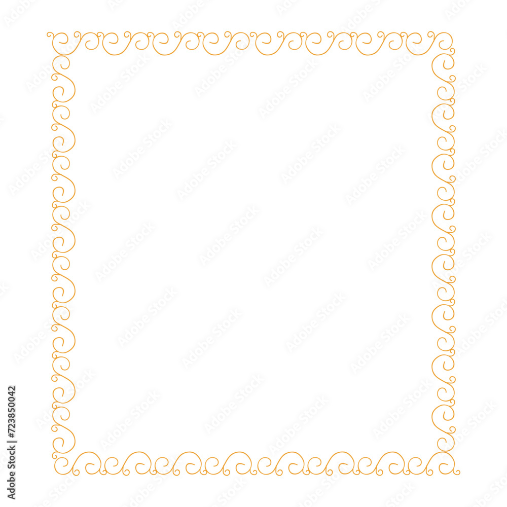 Golden Decorative Border Frame Vector Illustration Stock Vector | Adobe ...