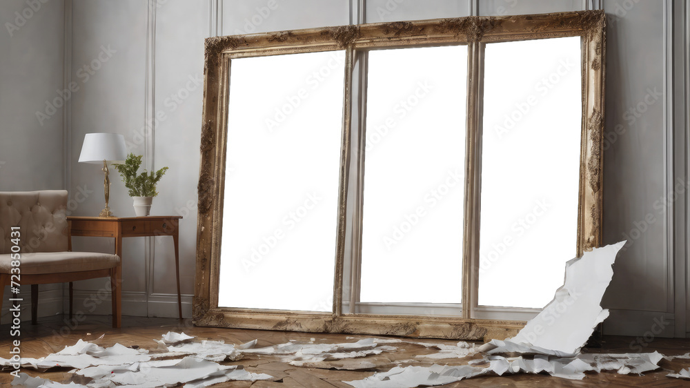 Torn paper and photo picture frame PNG, roller, and paint, Torn paper ...