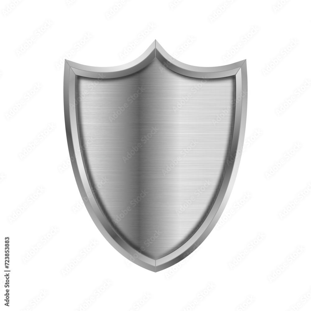 Metal shield. Metallic shield with frame. Safety and protection vintage ...