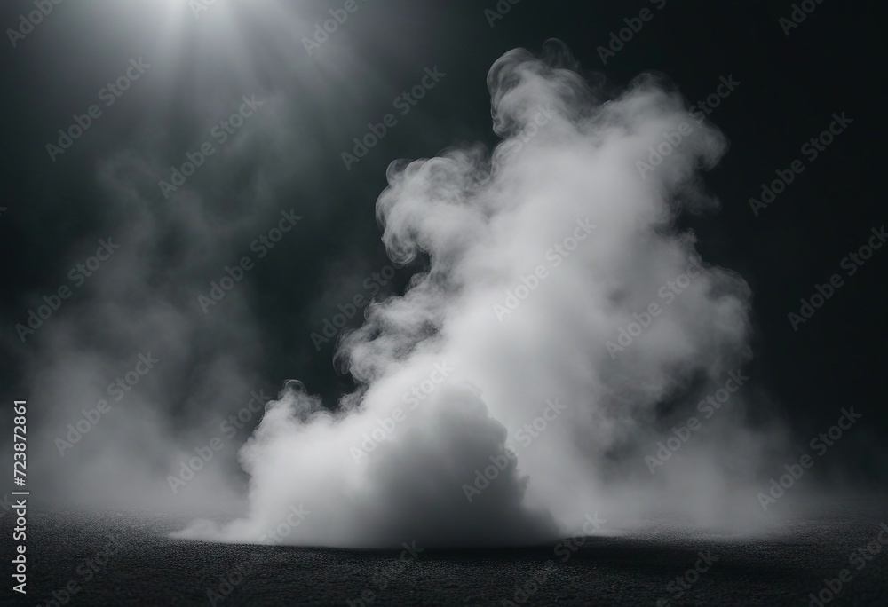 Smoke black ground fog cloud floor mist background steam dust dark ...