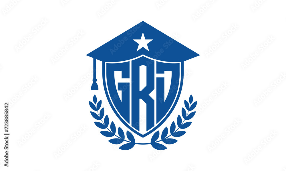 GRD three letter iconic academic logo design vector template. monogram ...