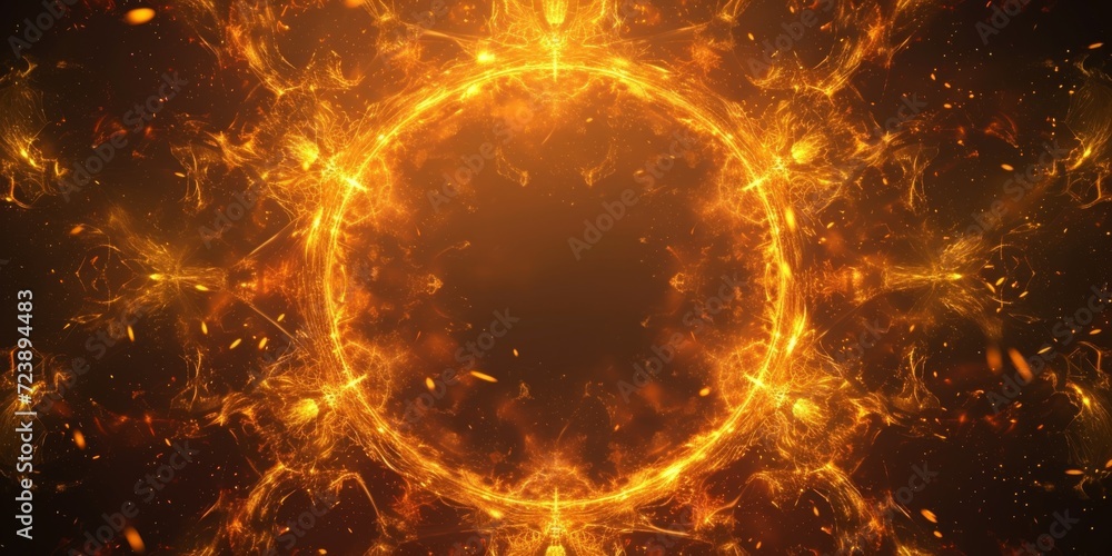 Abstract Motion Graphics Of A Rotating Solar Fire Portal With ...