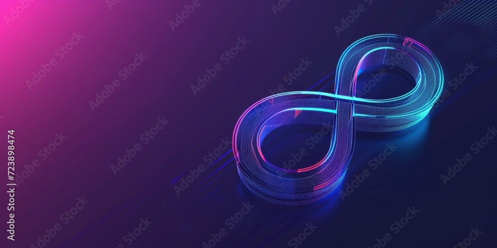 Isometric Design Of Devops Infinity Symbol For Web Development Concept ...