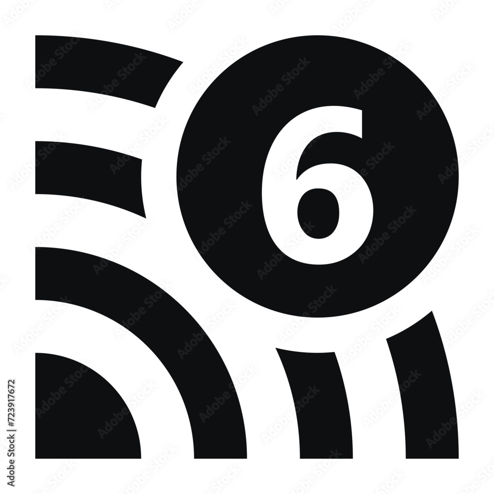 Wi-Fi 6 Icon - Next-Gen Wireless Technology Symbol Stock Vector | Adobe ...