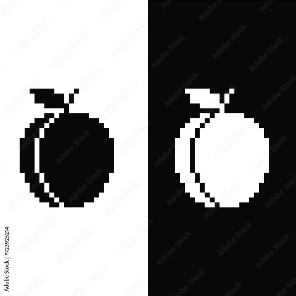 pixel peach icon. Vector pixel art peach 8 bit for game logo template ...