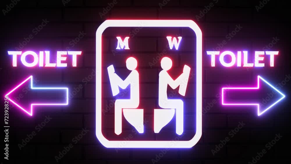 Restroom arrow pointer, silhouette of a man and a woman. Arrow ...