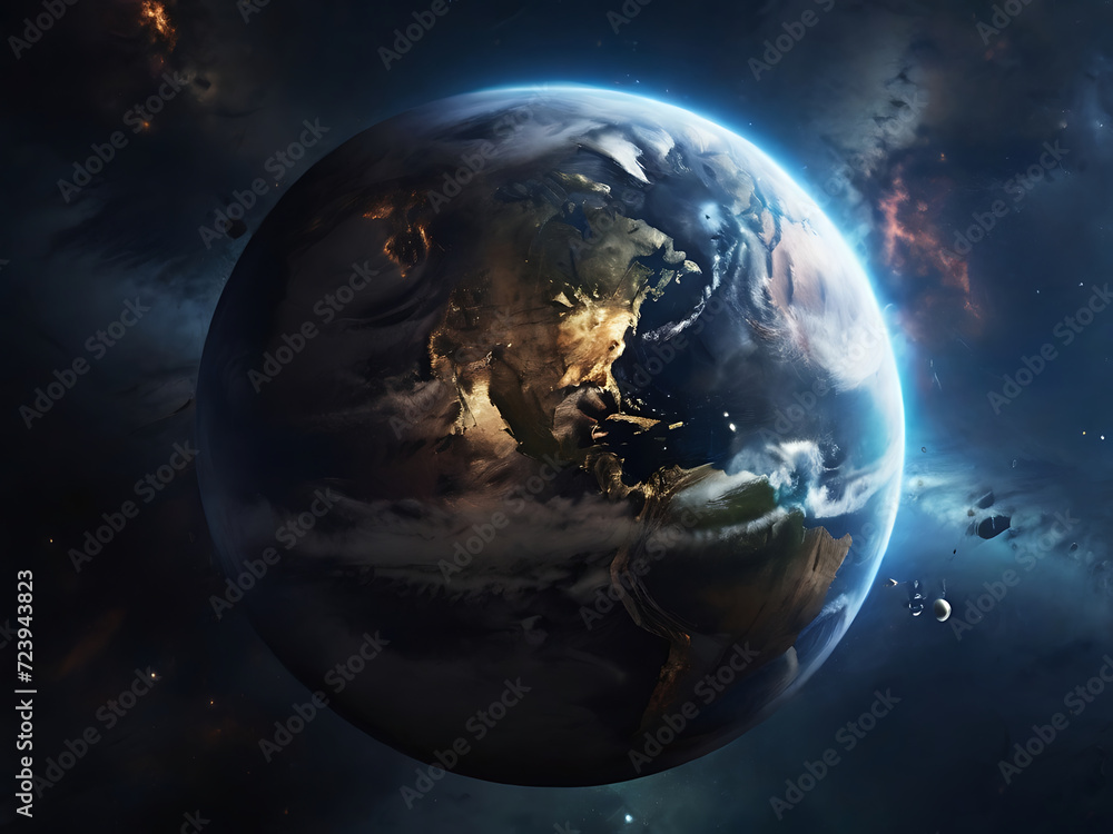 view of earth from space looks clear without clouds ,a view of the ...