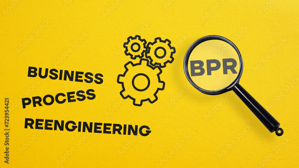 Foto de Business Process Reengineering BPR is shown using the text and ...