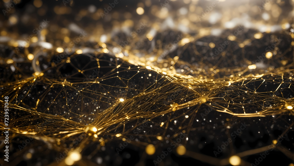 Elegant gold and silver abstract technology background with a cyber ...