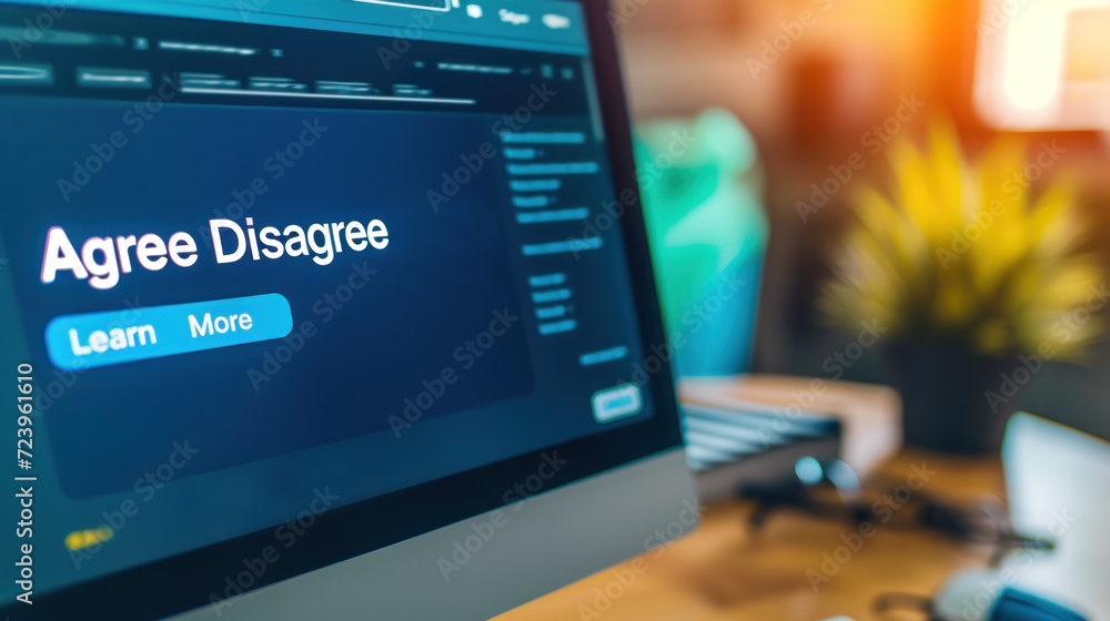 Ethical use of data in AI system. Data Use Consent Agreement Pop-Up on ...