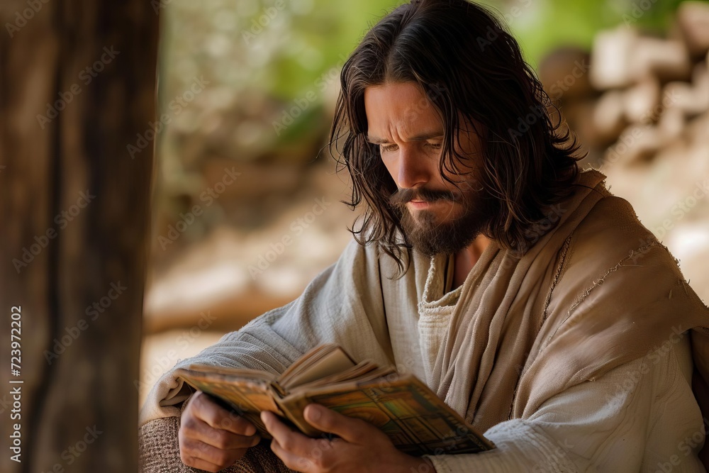 Serene portrait of jesus as the master teacher Imparting wisdom and ...