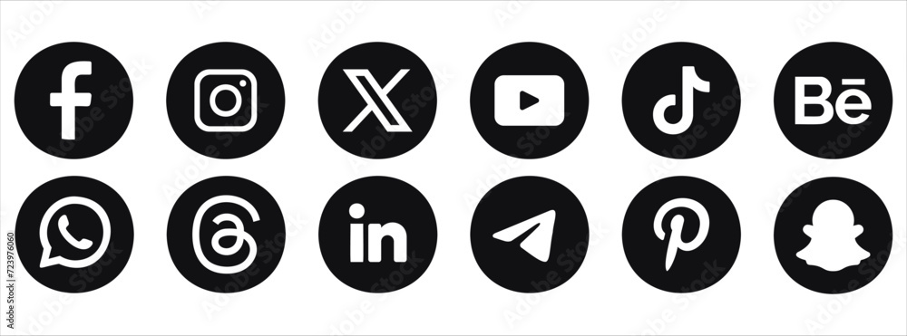 Social media icon 2024, x, threads. social media icon 2024. X, Threads ...