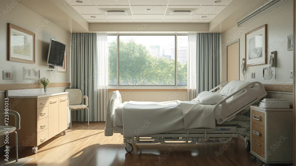 Vidéo Stock Animated Concept health theme background, patient room with ...