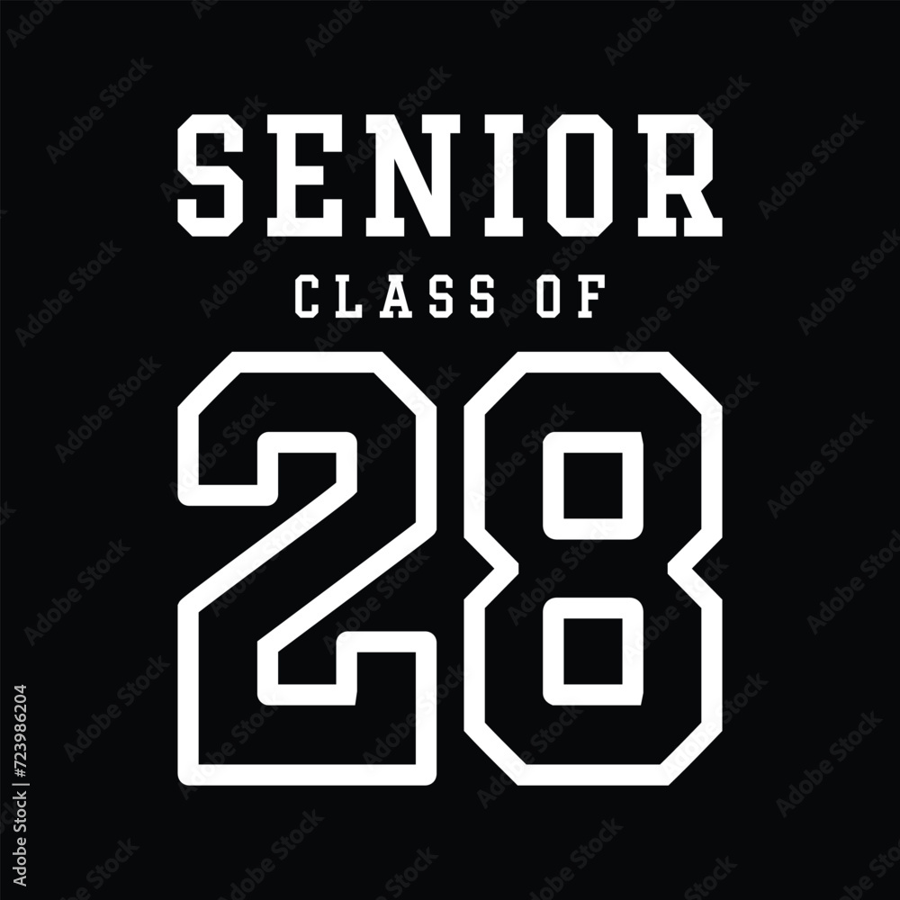 Typography Class of 2028 for greeting, invitation card. Text for graduation design ...