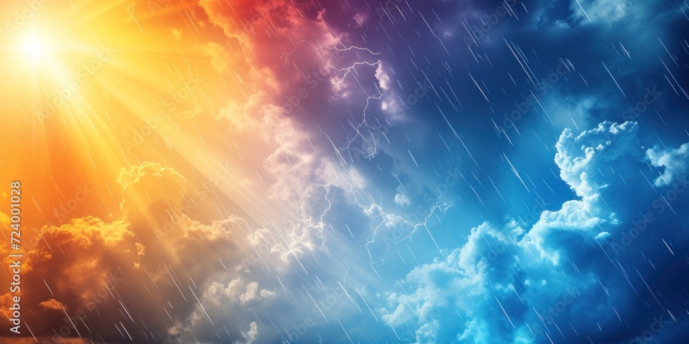 Weather forecast collage concept Various weather conditions Stock ...