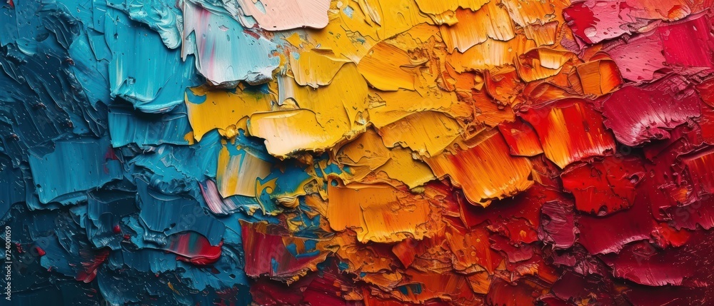 Colorful Abstract Art, Vibrant Paint Splatters on Canvas, Bold and ...