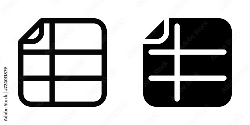 Editable vector spreadsheet file icon. Part of a big icon set family ...